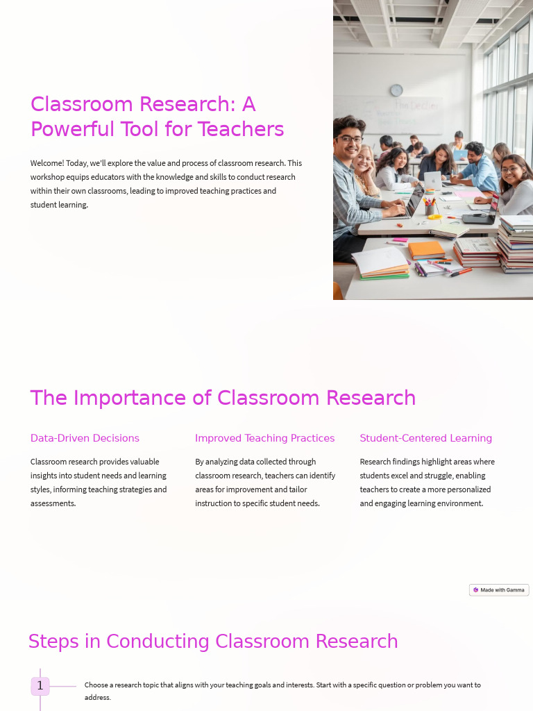 Classroom Research A Powerful Tool For Teachers | PDF | Learning ...
