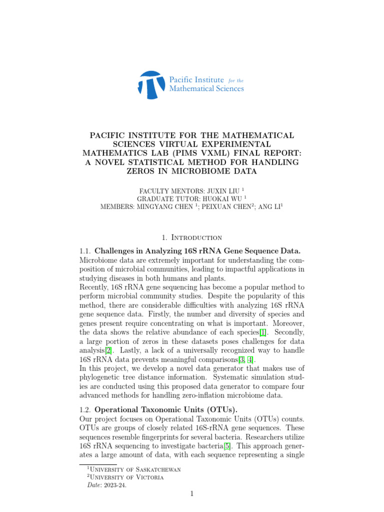 PIMS VXML FinalFinal Report | PDF | Errors And Residuals | Phylogenetics