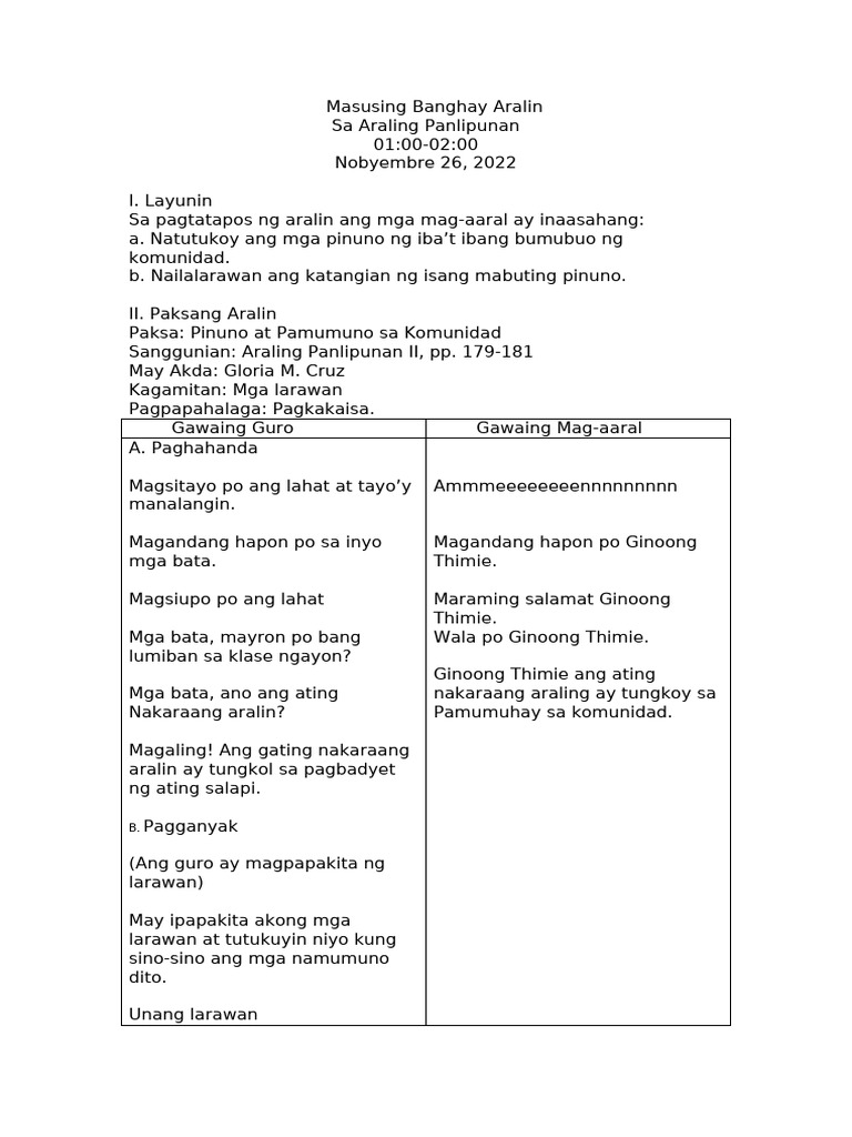 Lesson Plan A.P | PDF