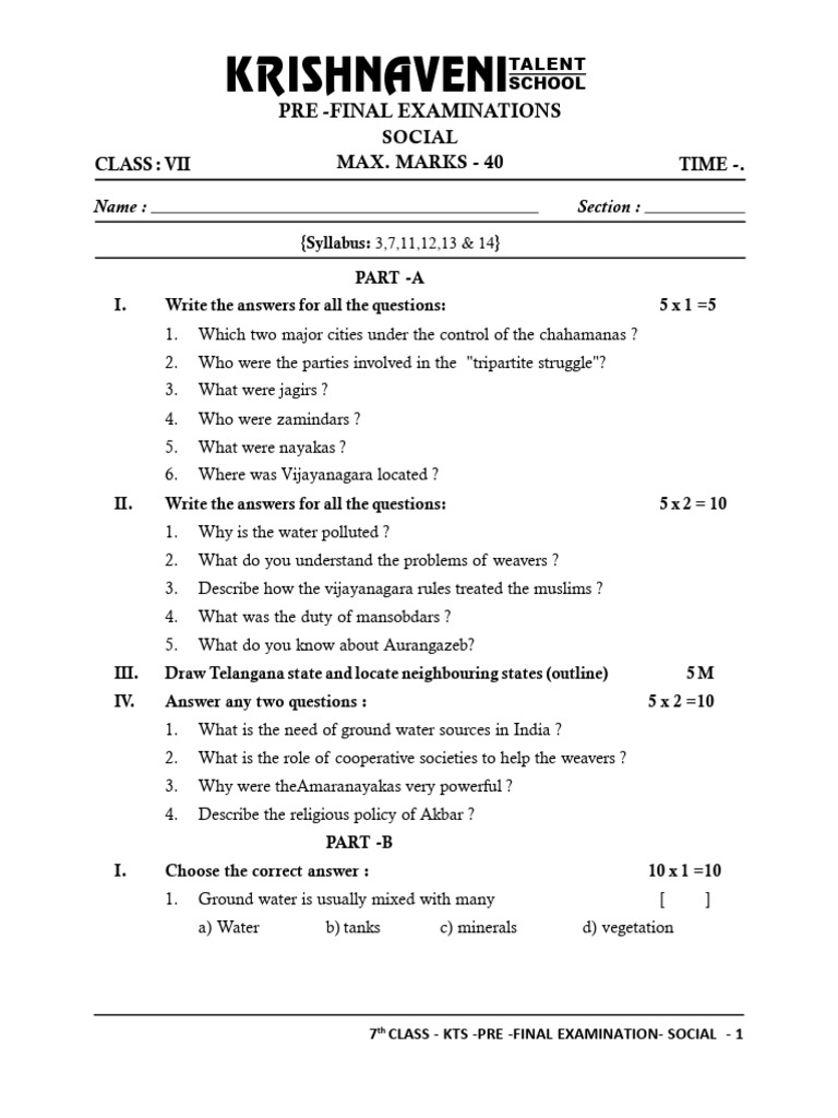 7th Social Pre Final-Final | PDF | Timurid Dynasty | Mughal Empire