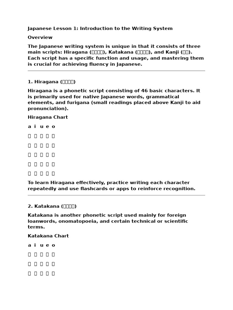 basic japanese notes | PDF