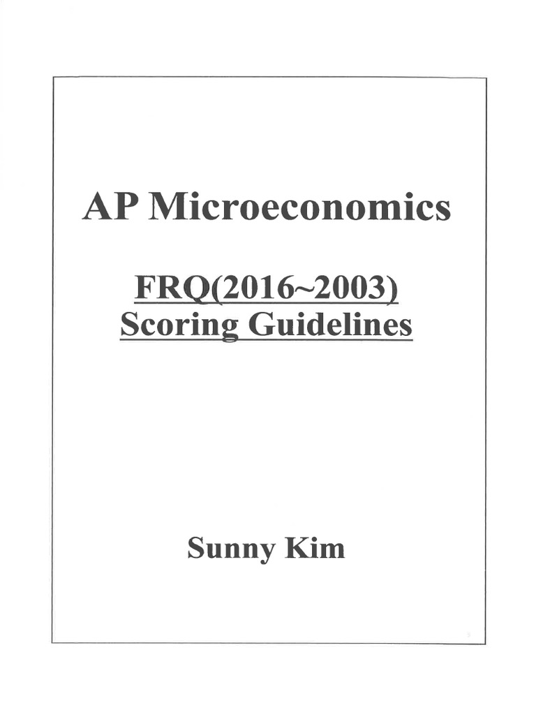 Part2 Micro FRQ Scoringguide | PDF