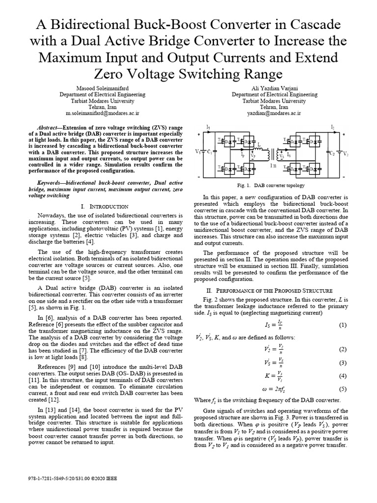 Bidirectional Buck-Boost Converter for Enhanced DAB Performance | PDF ...
