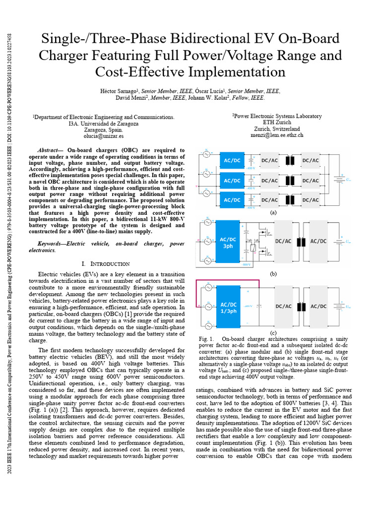 Bidirectional EV On-Board Charger Design | PDF | Rectifier | Battery ...