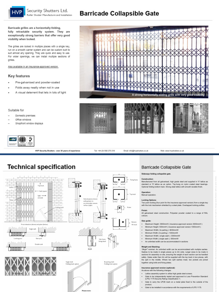 HVP Product Sheet - Barricade Grille | PDF | Screw