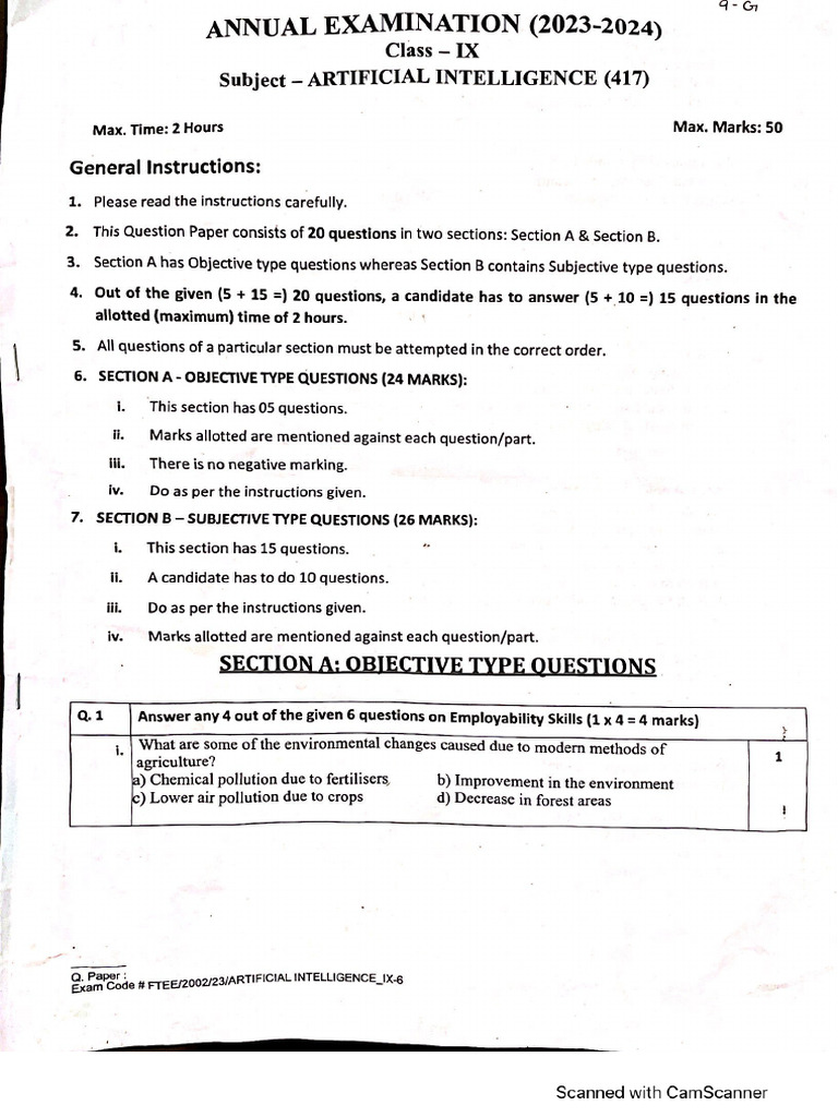 AI Grade 9 Term 2 paper_20250217090728 | PDF