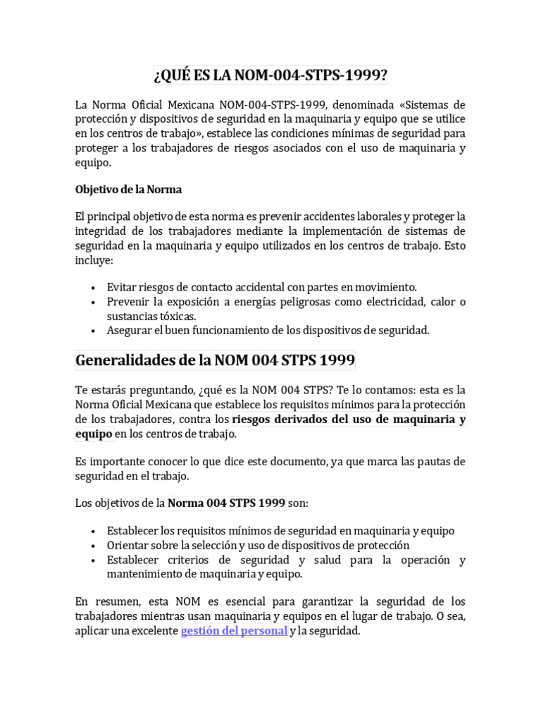 Qué Es La Nom-004-Stps-1999 | PDF | Valores | México