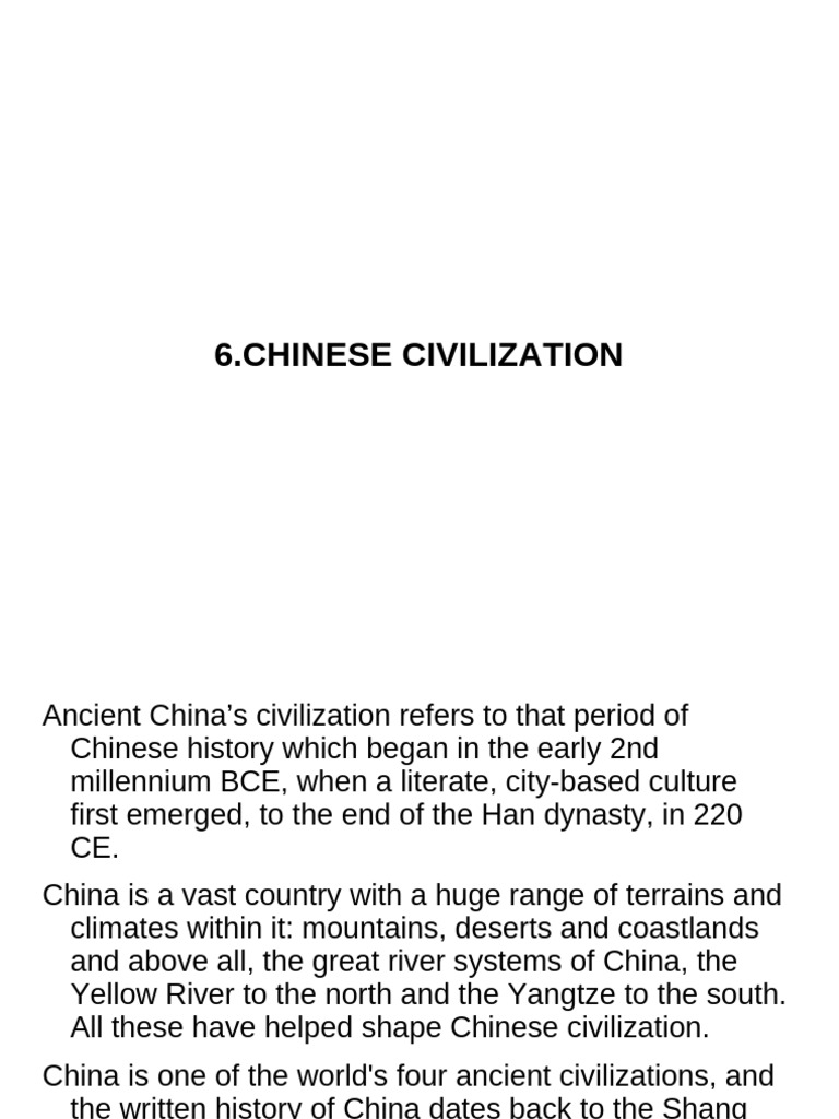 Ancient Chinese Civilization Overview | PDF | History Of China ...