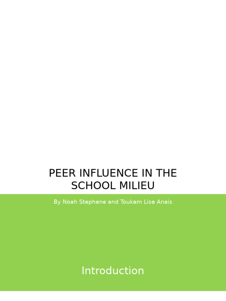 Understanding Peer Influence in Schools | PDF | Psychological Concepts ...
