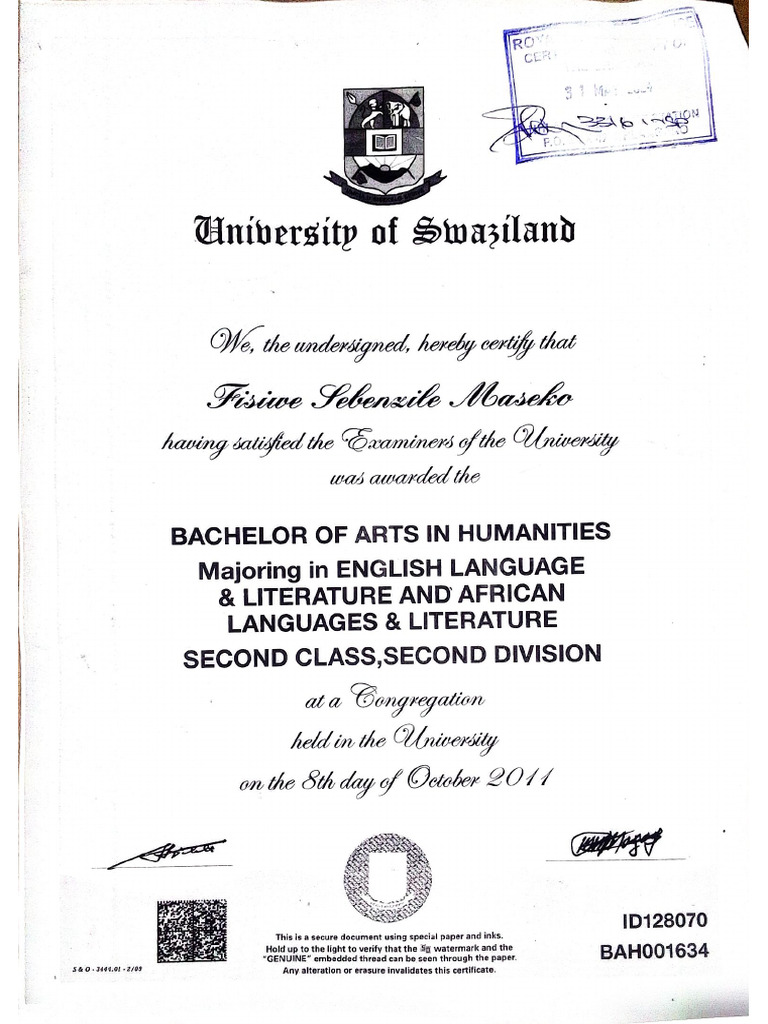 Fisiwe Maseko Academic Docs | PDF