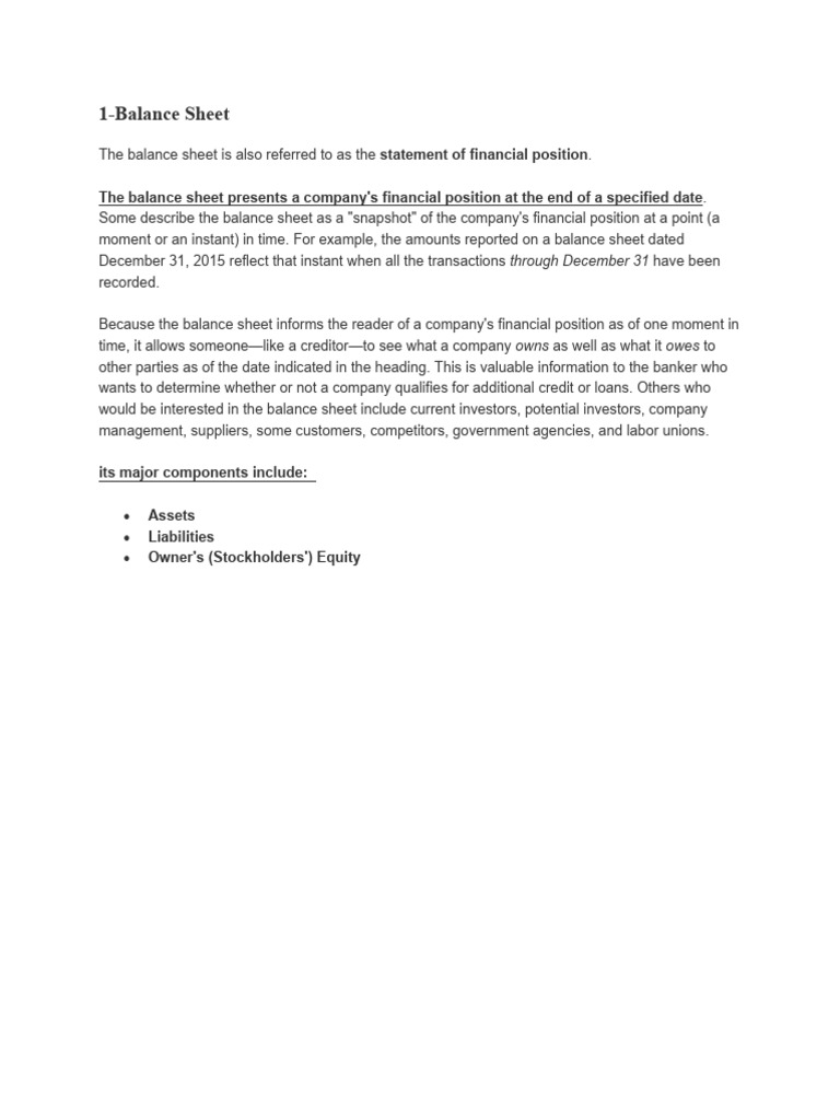 Business Igcse Balanced Sheet Notes | PDF | Equity (Finance) | Balance ...