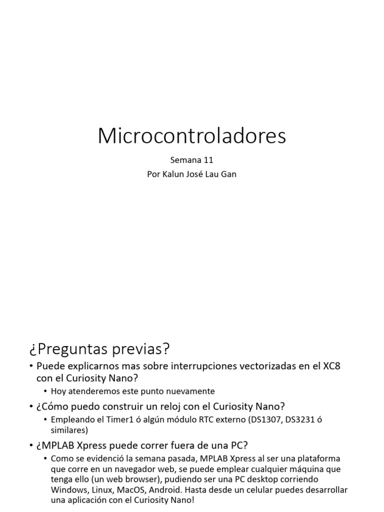 Microcontroladores Sem11 PDF | PDF | Reloj | Microcontrolador