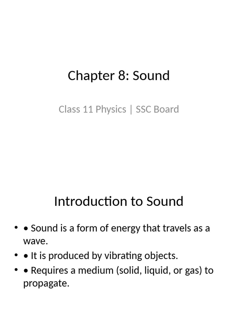 Class 11 Physics Sound | PDF