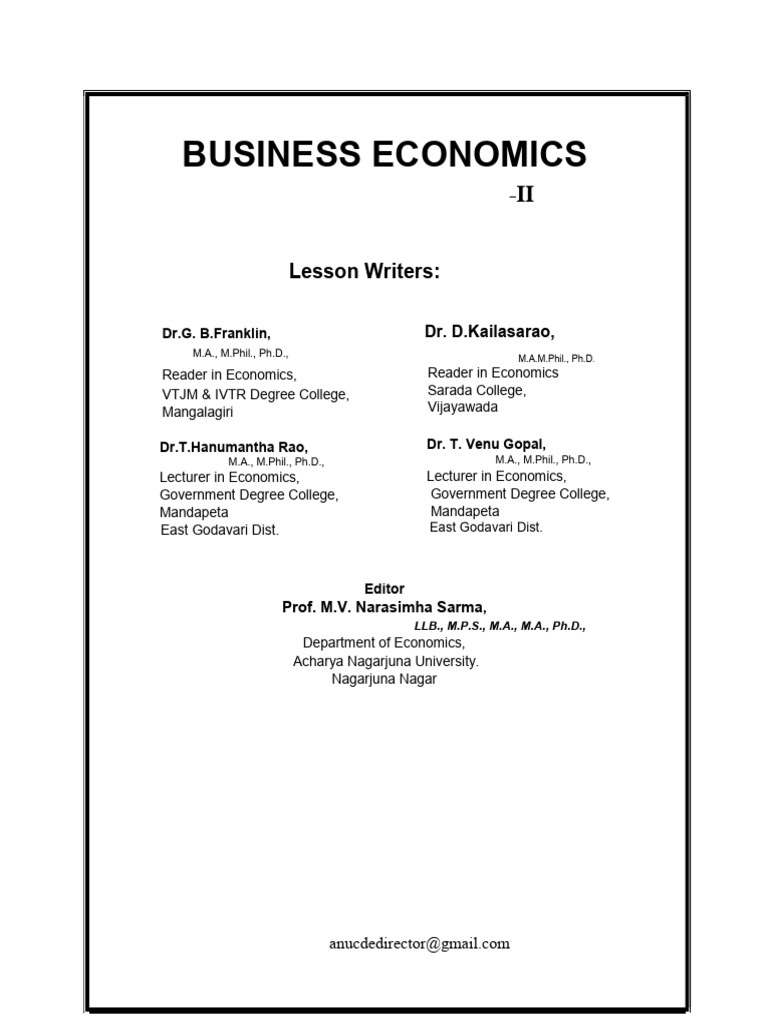Business Economics Course Material | PDF | Economics | Microeconomics