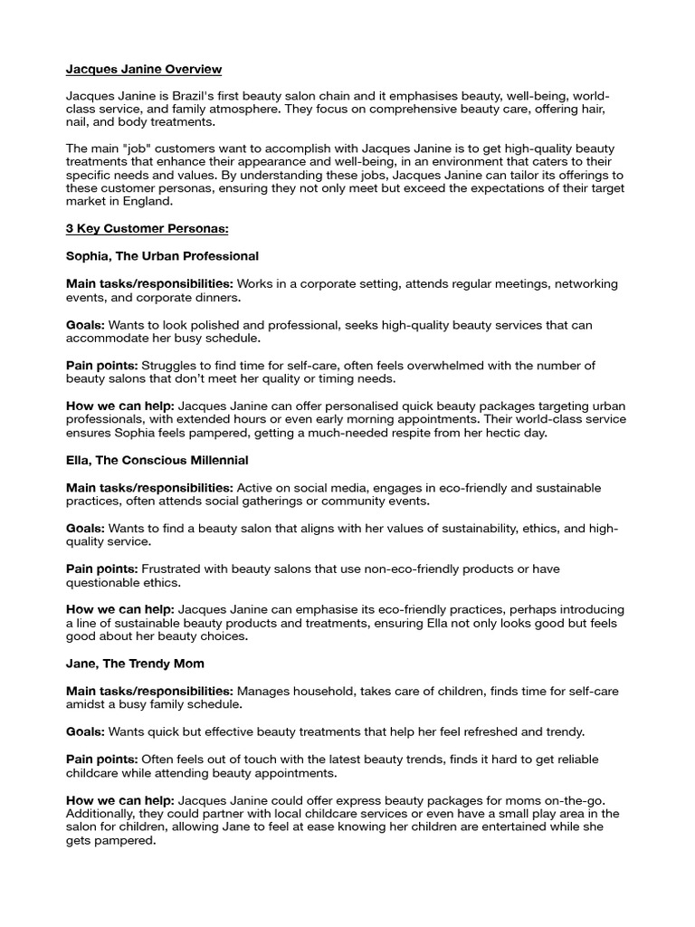 Jacque Janine - UK Salon - Initial Approach - 28082023 | PDF | Customer Relationship Management ...