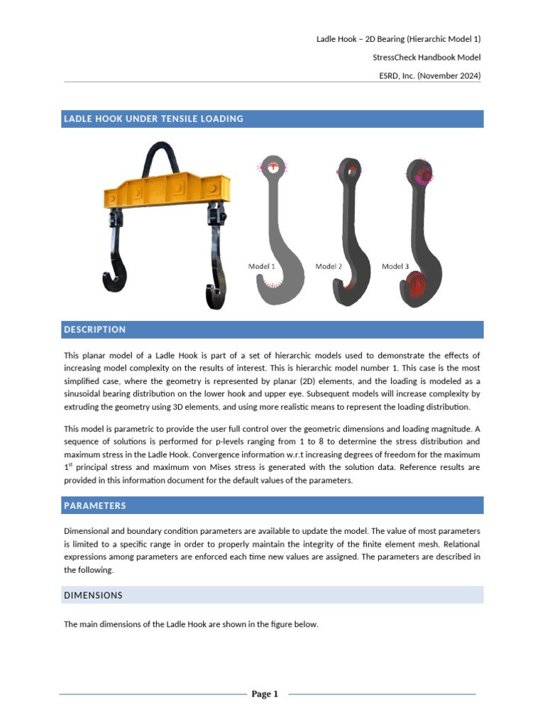 2D Ladle Hook Stress Analysis Model | PDF | Stress (Mechanics ...