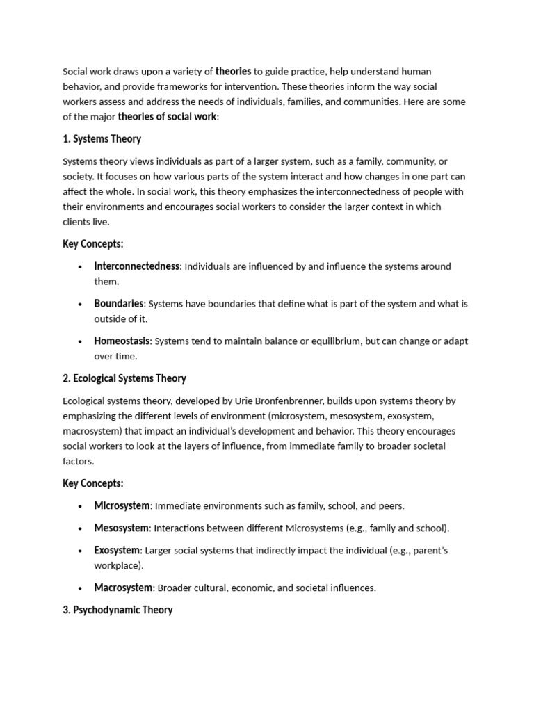 theories of social work | PDF | Cognitive Behavioral Therapy | Thought