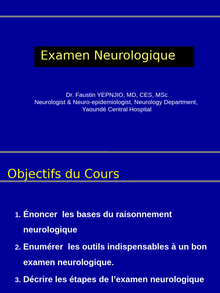 Examen Neurologique | PDF | Anatomie humaine | Appareil locomoteur