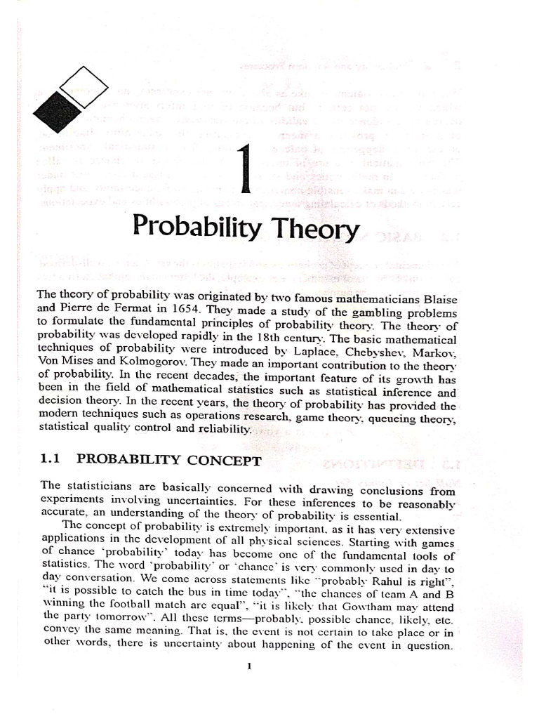 Chapter 1 S.palaNIAMMAL - Probability Theory | PDF