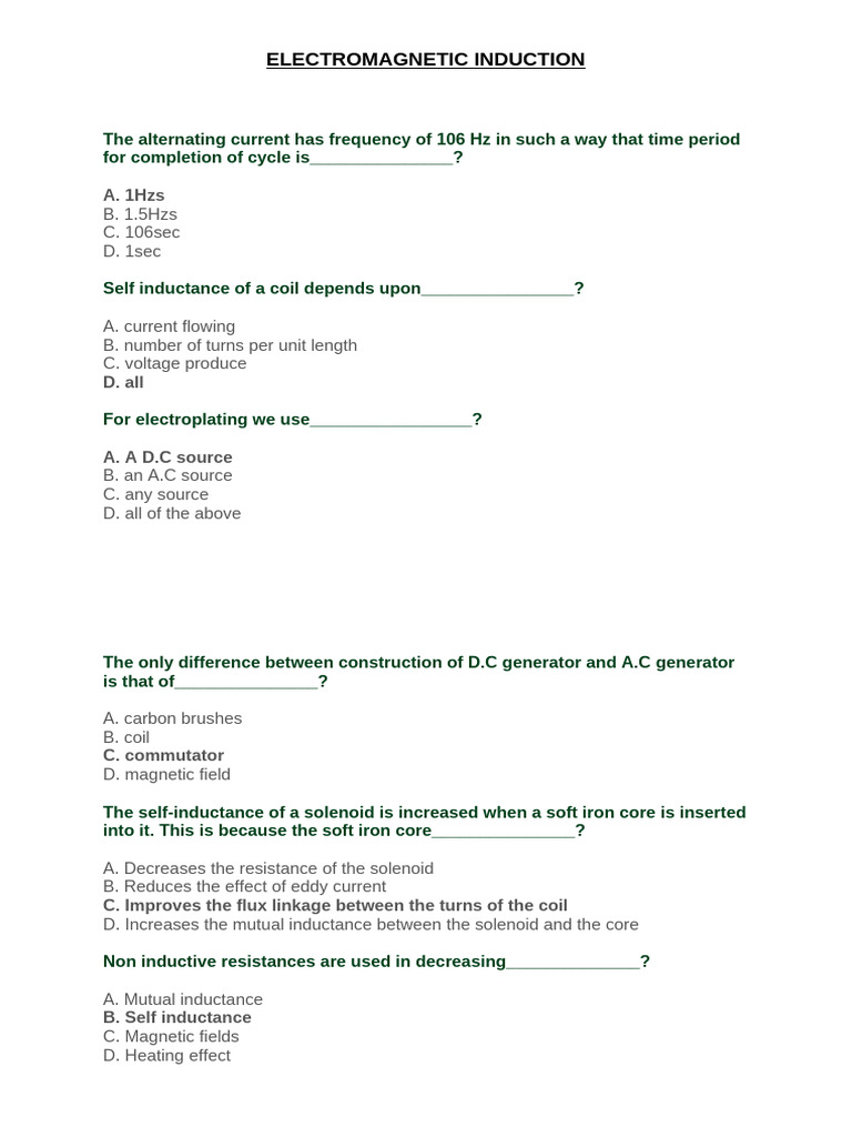 Electromagnetic Induction | PDF | Inductance | Inductor