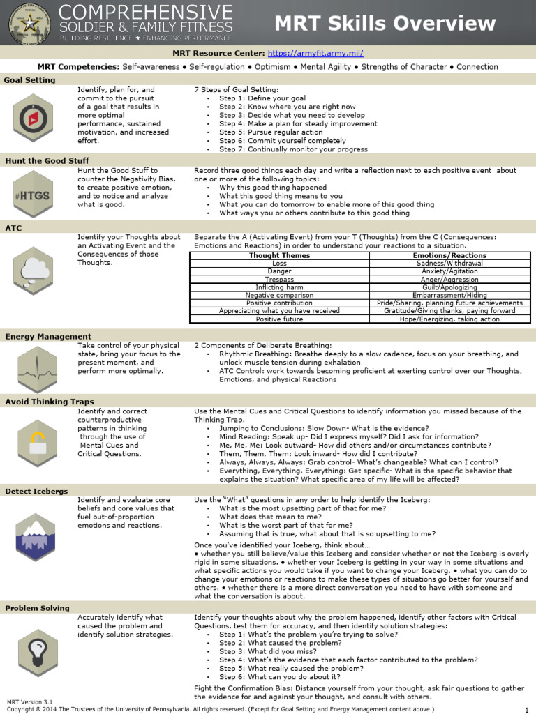 MRT Skills for Goal Setting & Resilience | PDF | Thought | Emotions