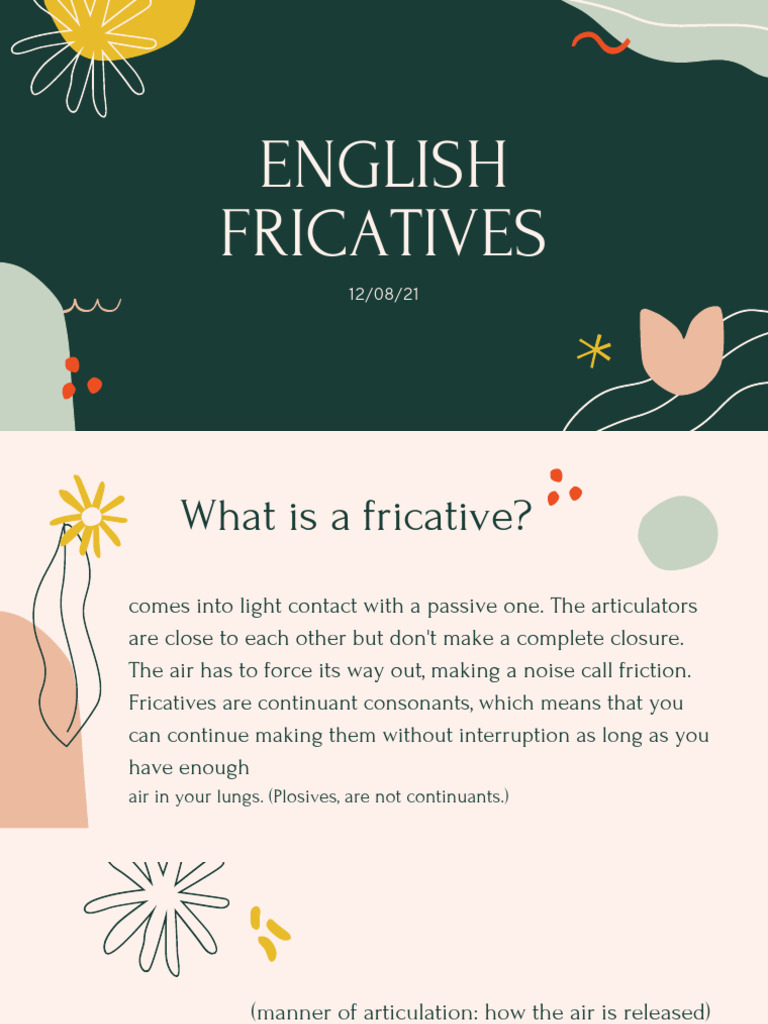 Understanding English Fricatives | PDF | Consonant | Phonology