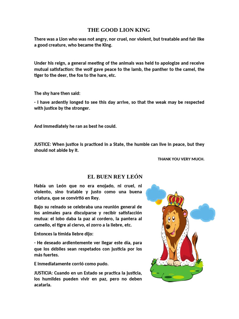 The Good Lion King | PDF