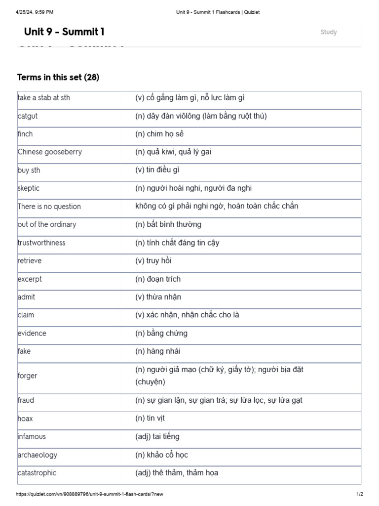 Unit 9 - Summit 1 | PDF