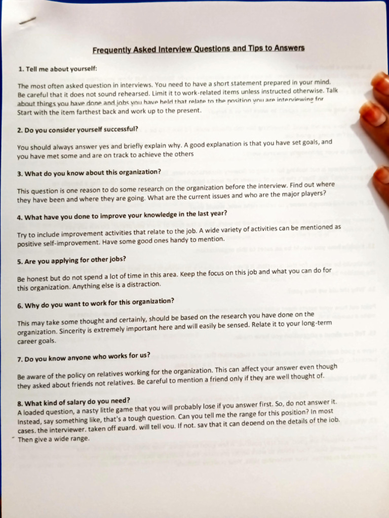 Essential Interview Questions & Answers | PDF | Psychology | Cognition