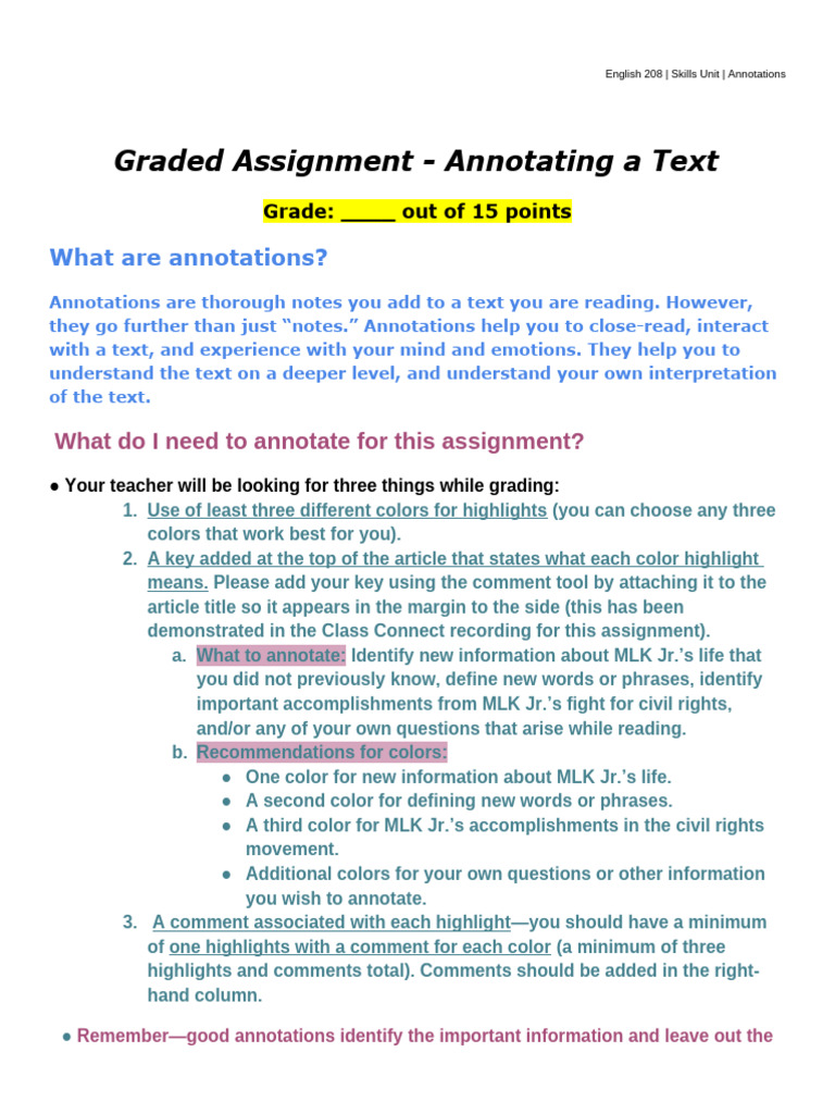 0.04 Annotation Practice TGA Wright | PDF | Martin Luther King Jr ...