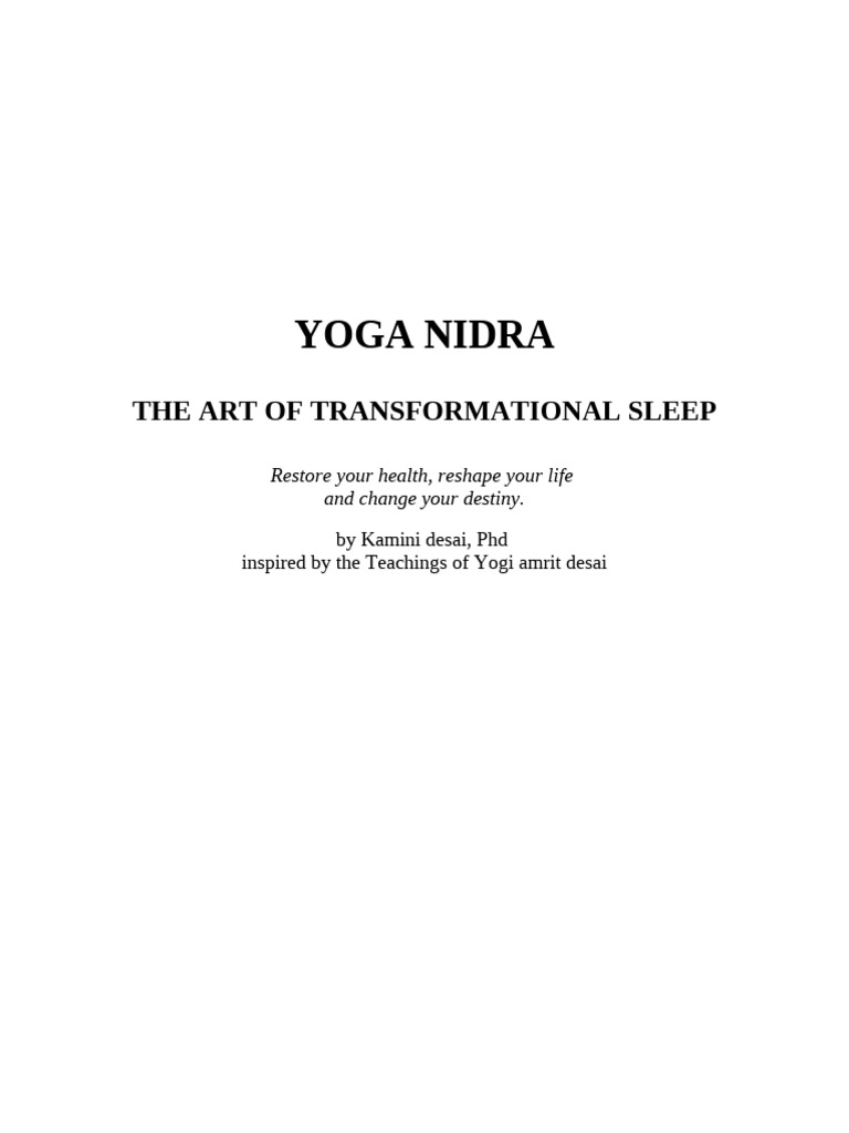 Yoga Nidra - The Art of Transformational Sleep (PDFDrive) | PDF ...