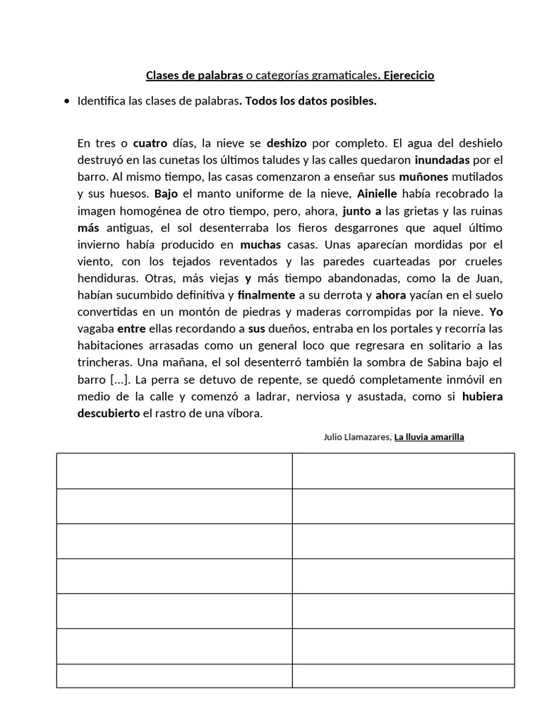Identificación de Clases de Palabras | PDF