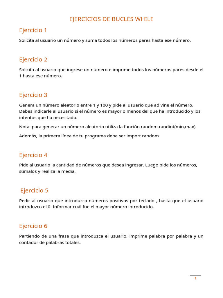 UD02_ACT_2.3_Ejercicios bucles condicionales | PDF