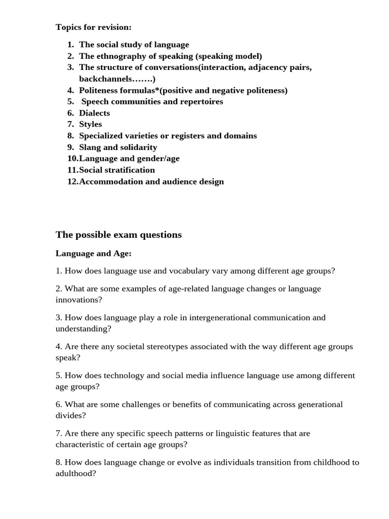 Language, Age, Gender, and Society Insights | PDF | Linguistics ...