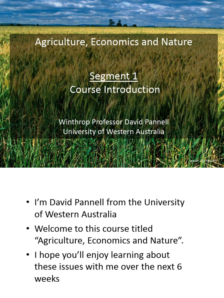 Agriculture, Economics, and Environment Course | PDF | Agriculture ...