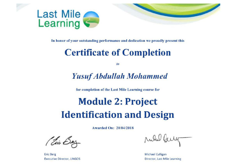 Certificate - Yusuf - Project Management-Module 2 Project ...