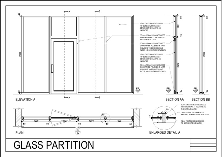 Glass Partition Detail Specifications | PDF | Architectural Elements ...