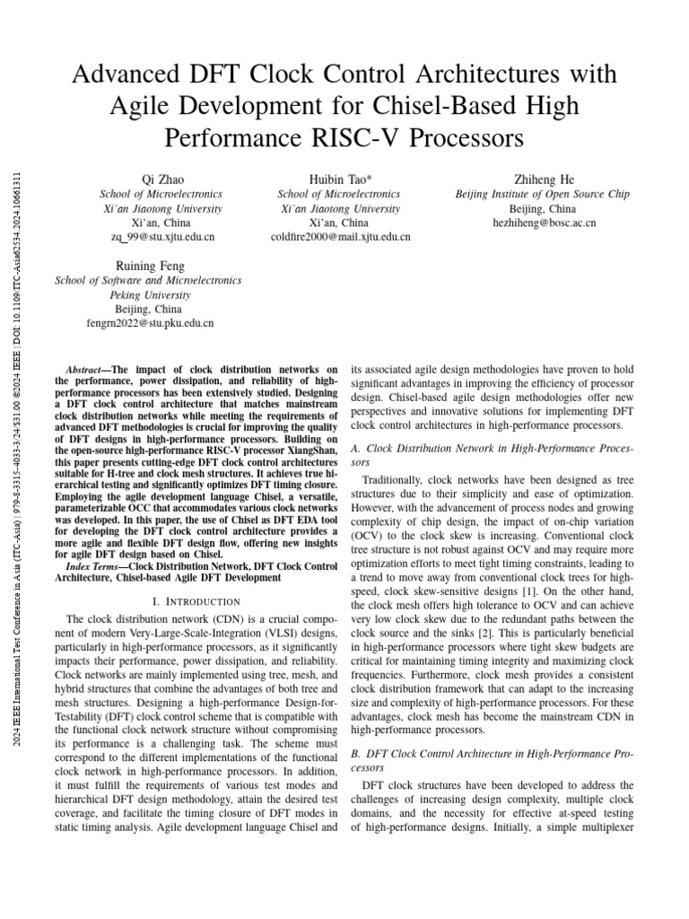 Advanced Dft Clock Control Architectures With Agile Development For Chisel Based High