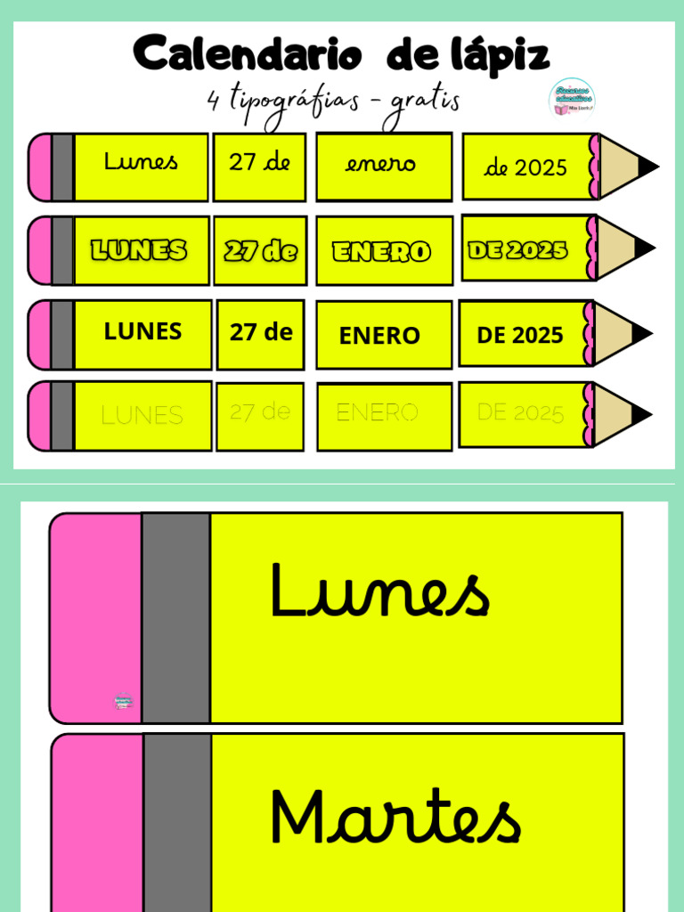 Calendario de Lapiz | PDF