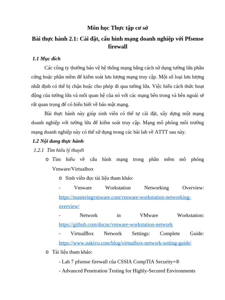ATTT.2022.Thuc Tap Co So - Bai Thuc Hanh 2.1 | PDF
