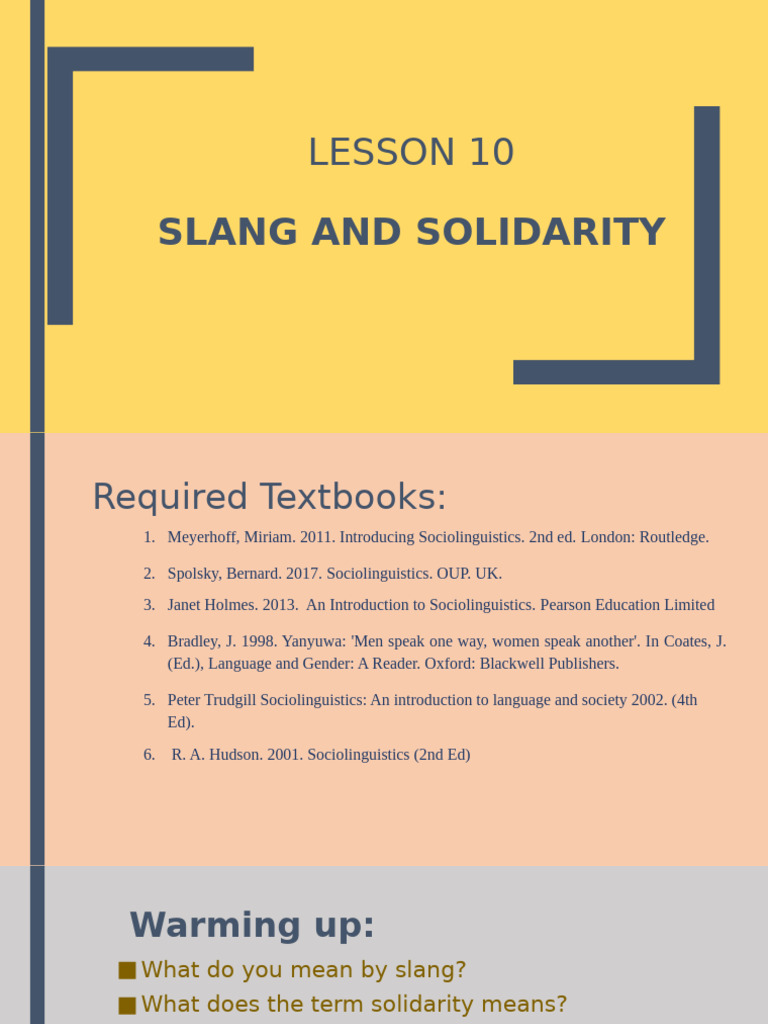 Understanding Slang and Solidarity | PDF | Slang | English Language