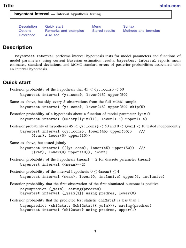 Bayesian Interval Hypothesis Testing | PDF | Poisson Distribution ...