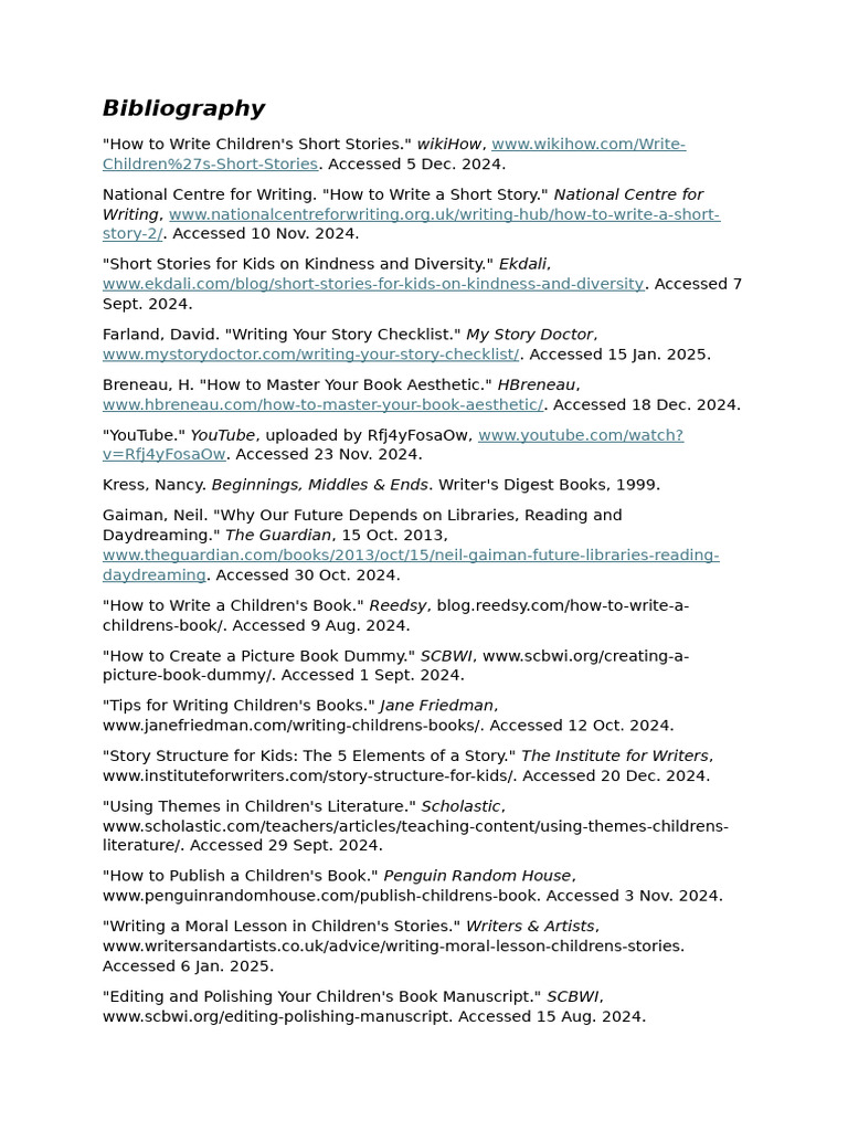 Bibliography (Personal Project) | PDF | Children's Literature | Books