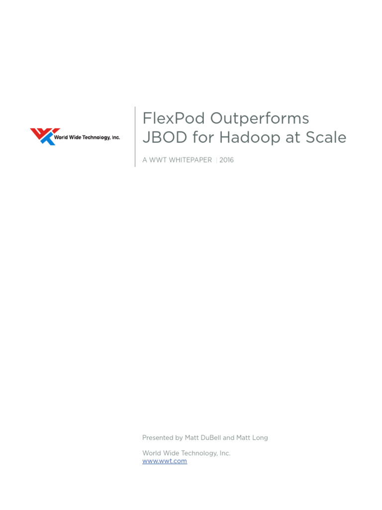 FlexPod Outperforms JBOD For Hadoop at Scale | PDF | Apache Hadoop | Computer Cluster
