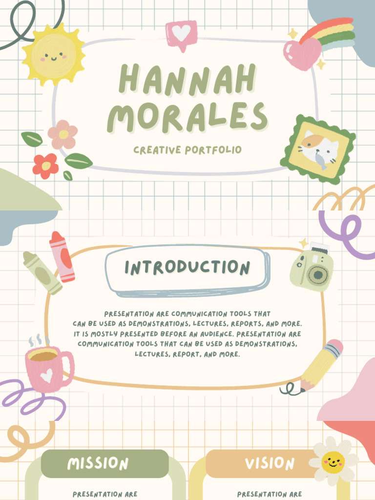 Colorful Pastel With Playful Illustration Portfolio Design Presentation ...