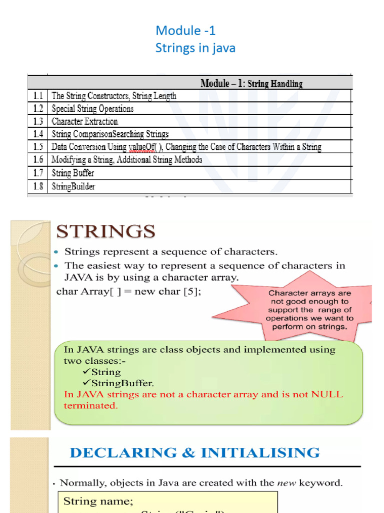 Module1 String handling-AJ-BIS402 | PDF | String (Computer Science) | Constructor (Object ...