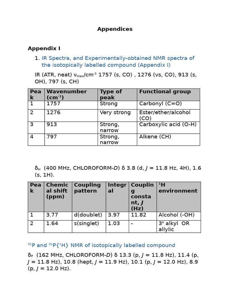 IR and NMR Spectra Analysis of Compounds | PDF | Ketone | Aldehyde