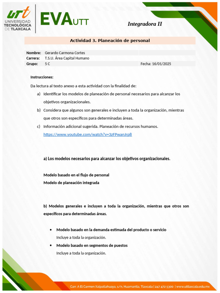 Modelos de Planeación de Personal | PDF | Planificación | Gestión de ...