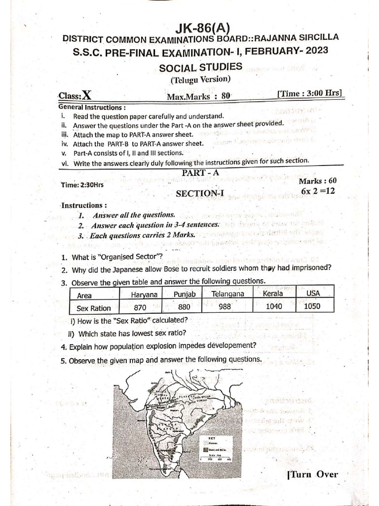 2023 Pre-Final Social Studies 10th Class | PDF | Climate Change