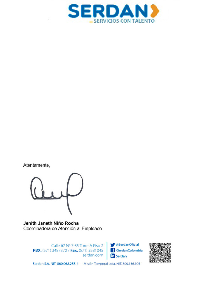 Certificado Serdan Asesor | PDF